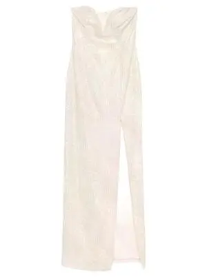 Roland Mouret Diamante-embellished Maxi Dress - Neutrals