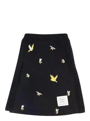 Thom Browne Embroidered A-line Skirt - Blue