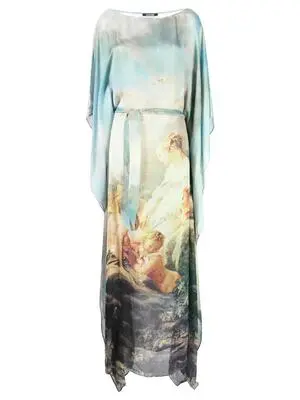 Roberto Cavalli Graphic-print Long Dress - Neutrals