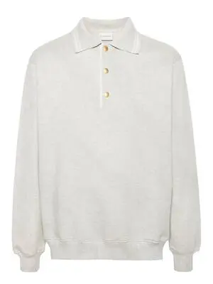 Drole De Monsieur Embroidered-logo Cotton Jumper Grey