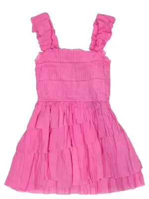 Sea Smocked Ramie Dress - Pink