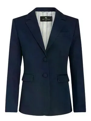 Etro Single-breasted Notched Blazer - Blue