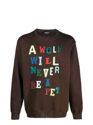 UNDERCOVERISM Slogan-print Cotton Sweatshirt - Brown