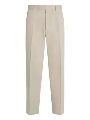 Zegna Tapered Tailored Trousers - Neutrals