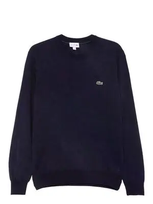 Lacoste Logo-embroidered Wool-blend Sweater - Blue