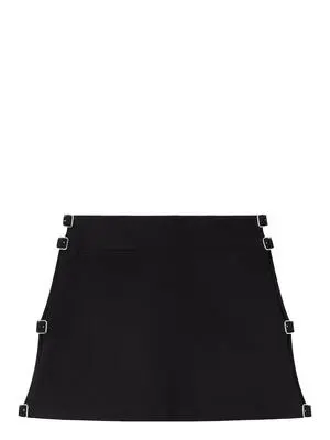 COURREGES Buckled Wool Miniskirt - Black