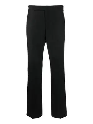 LARDINI Pressed-crease Tapered-leg Trousers - Black