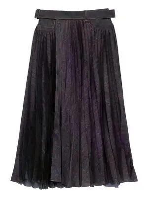 Sacai Plissé Midi Skirt - Blue