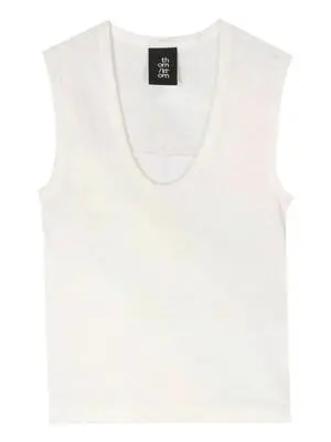 THOM KROM Linen-blend Tank Top - Neutrals