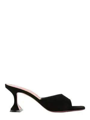 Amina Muaddi Lupita Suede Sandals - Black
