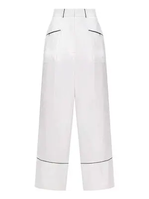 A.M.G. Piped-trim Trousers - White