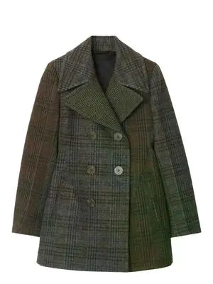 Burberry Checked Patchwork Double-breasted Coat - Brown