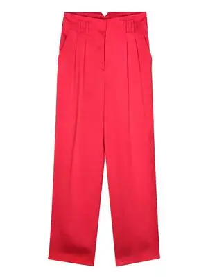 GENNY Straight-leg Satin Trousers - Red