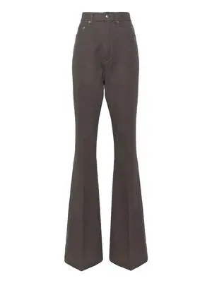 Rick Owens Pressed-crease High-waist Trousers - Brown