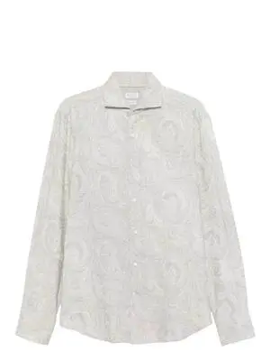 Brunello Cucinelli Paisley-jacquard Shirt - Grey