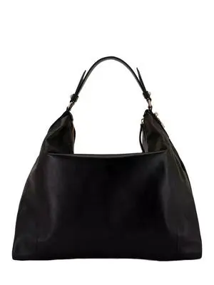 JIMMY CHOO Ana Hobo Leather Shoulder Bag - Black