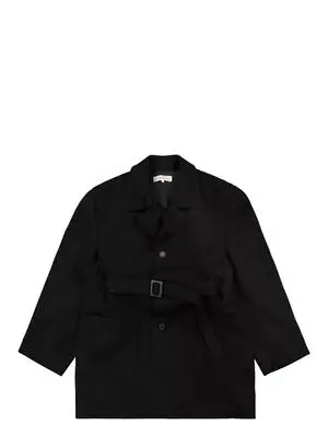 WALTER VAN BEIRENDONCK Belted Wool Tunnel Coat - Black