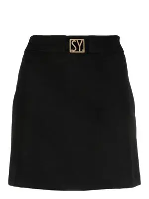 Seventy Logo-plaque A-line Miniskirt - Black