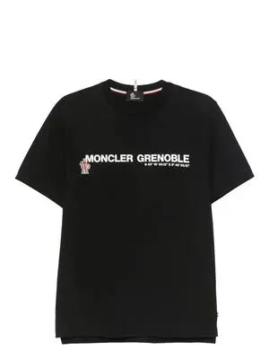 Moncler Graphic-print Crew-neck T-shirt - Black