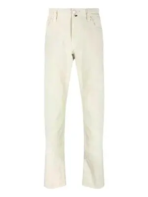 TRAMAROSSA Leonardo Slim-Fit Trousers With Logo Patch Neutrals