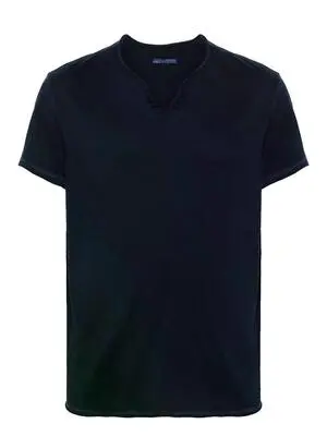 Zadig&Voltaire Henley-neck Cotton T-shirt - Blue