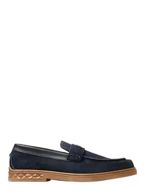 JIMMY CHOO Josh Driver Suede Penny Loafers - Blue