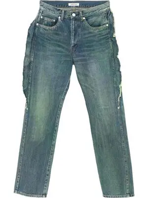 Undercover Frayed-detailed Straight Leg Jeans - Blue