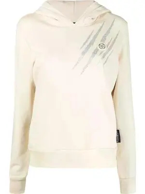 PLEIN SPORT Scratch Cotton Hoodie - Neutrals