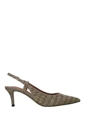 Kurt Geiger Belgravia 60mm Houndstooth Slingback Pumps - Neutrals