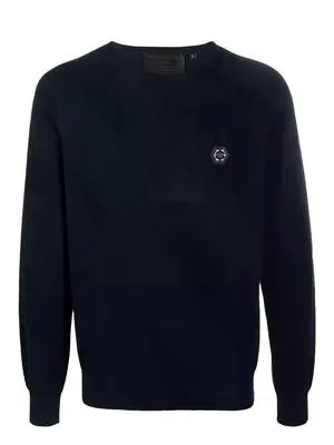 Philipp Plein Logo-patch Crew Neck Jumper - Blue