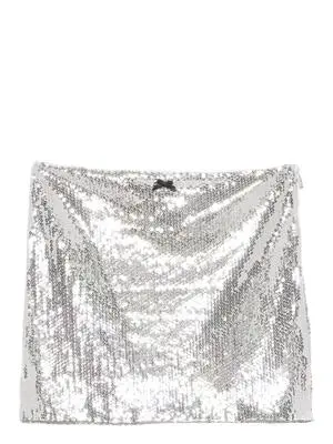 ROTATE BY BIRGER CHRISTENSEN Sequin-embellished Mini Skirt - Silver