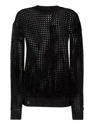 PHILIPP PLEIN Metallic-Threaded Mesh Jumper