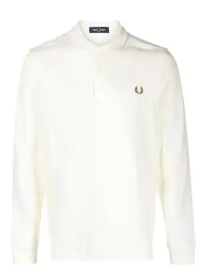 Fred Perry Logo-embroidered Cotton Polo Shirt - Neutrals