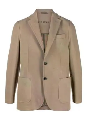 CIRCOLO 1901 Single-breasted Cotton-blend Jersey Blazer - Neutrals