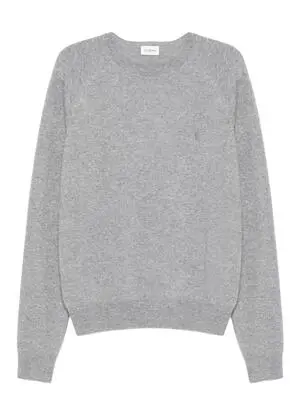 Saint Laurent Cassandre Cashmere Sweater - Grey