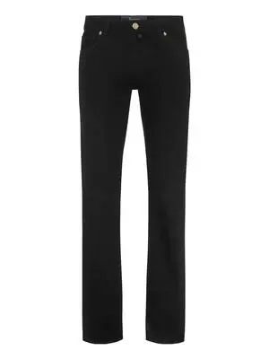 BILLIONAIRE Five-pocket Straight-leg Jeans With Logo Patch - Black