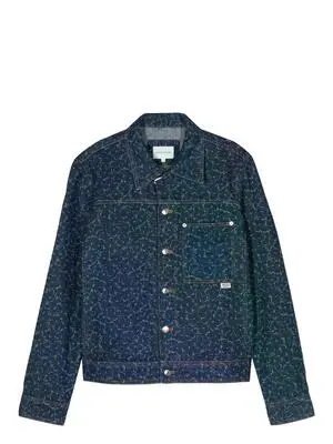 Maison Kitsuné Geometric-patterned Denim Jacket - Blue