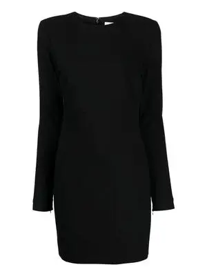Victoria Beckham Crepe Virgin-wool Blend Minidress - Black