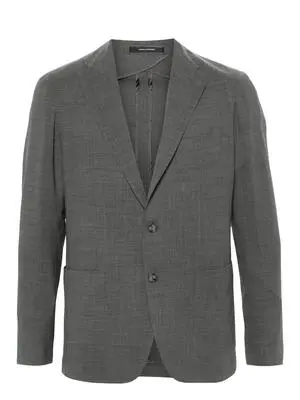 Tagliatore Notched-lapels Single-breasted Blazer - Grey