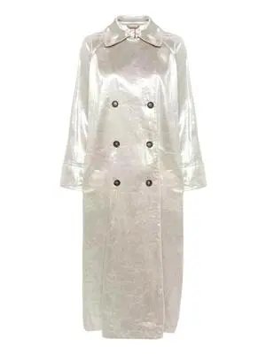 Brunello Cucinelli Metallic-finish Trench Coat - Grey