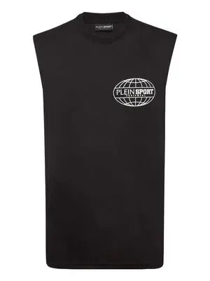 PLEIN SPORT Logo Print Sleeveless T-shirt - Black