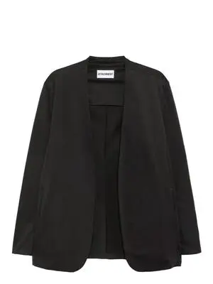 Attachment Cotton Double-face Collarless Jacket - Grey