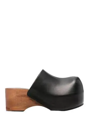 Acne Studios Wooden-platform Clogs - Black