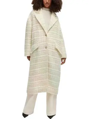 BOSS Bouclé-knit Coat - Neutrals