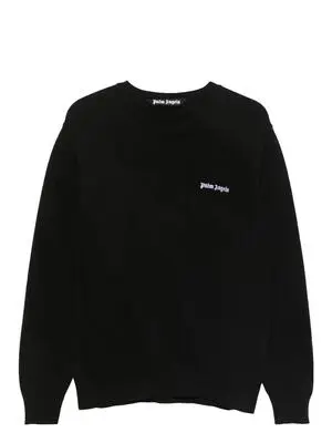 Palm Angels Logo-embroidered Sweater - Black