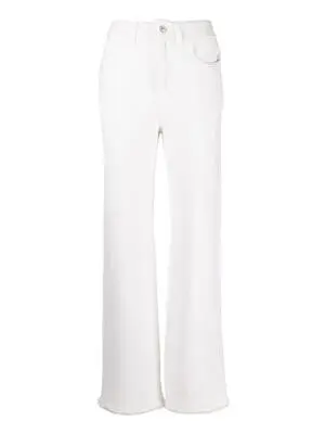 BARRIE Distressed Straight-leg Trousers - Neutrals