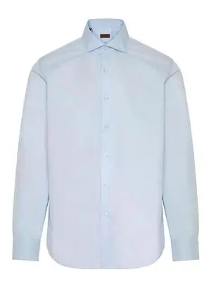 BARBA NAPOLI Cotton Botton-up Shirt - Blue