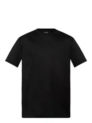 Giorgio Armani Logo-embroidered T-shirt - Black