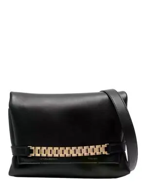 Victoria Beckham Mini Chain Pouch Leather Clutch - Black