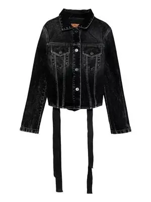 Balenciaga Lace-Up Denim Jacket Black